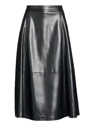 MANILA GRACE Flared Midi Skirt - Black