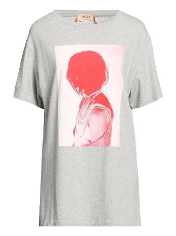 N°21 Graphic Print Cotton T-shirt - Light Grey