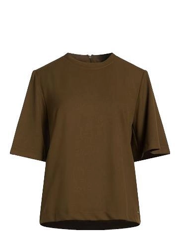 KAOS Twill Stretch Crewneck Top - Beige