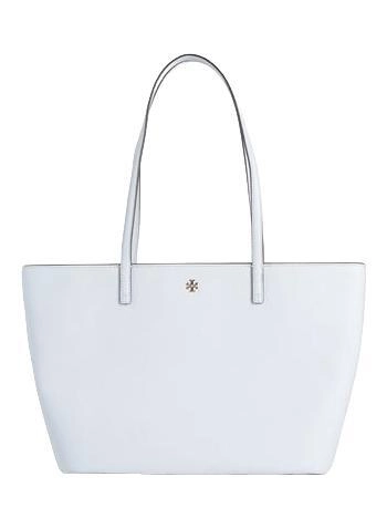 Tory Burch Textured Leather Tote Bag With Top Handles And Detachable Shoulder Strap - Light Blue