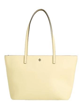 Tory Burch Textured Leather Tote Bag With Top Handles And Detachable Shoulder Strap - Yellow