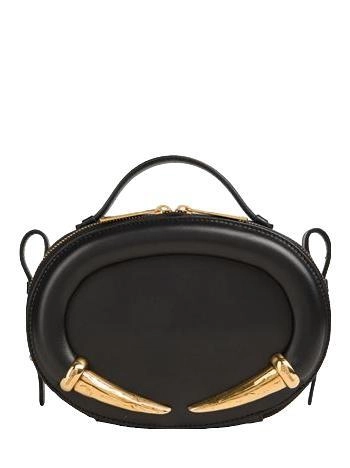 Roberto Cavalli Leather Embellished Shoulder Bag - Black