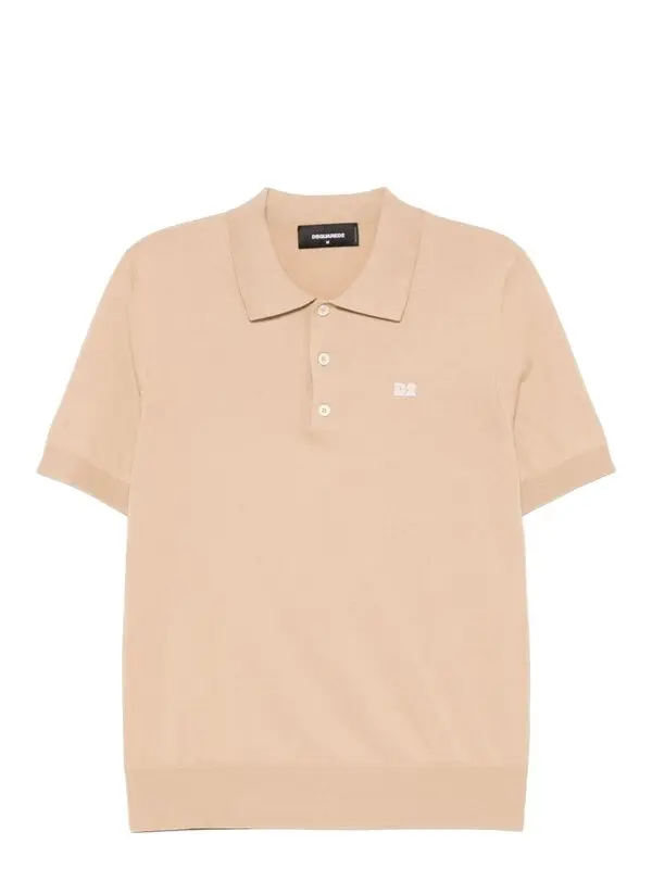 Dsquared2 Logo-patch Polo Shirt - Sand Beige