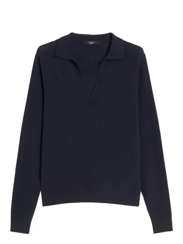 Max Mara Long Sleeve Lapel Polo Shirt - Black