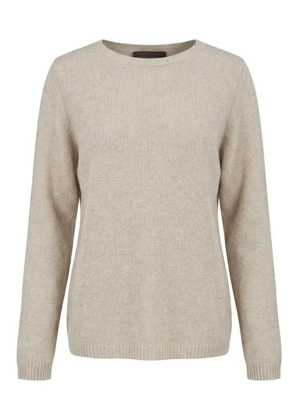 Max Mara Round Neck Long Sleeve Sweater - Nude