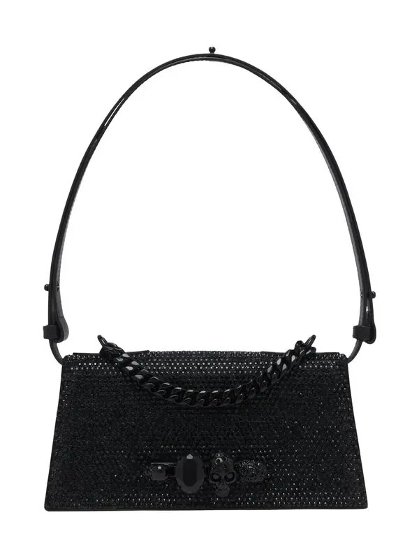 Alexander McQueen Mini Jewelled Knuckle Shoulder Bag - Black