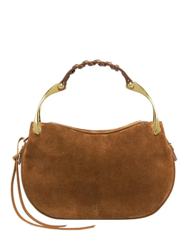 Alexander McQueen Mini Suede Wishbone Top-handle Bag - Brown