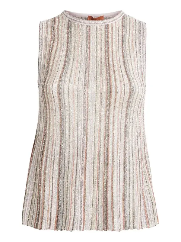 Missoni Sequin Stripe Tank Top - Pink