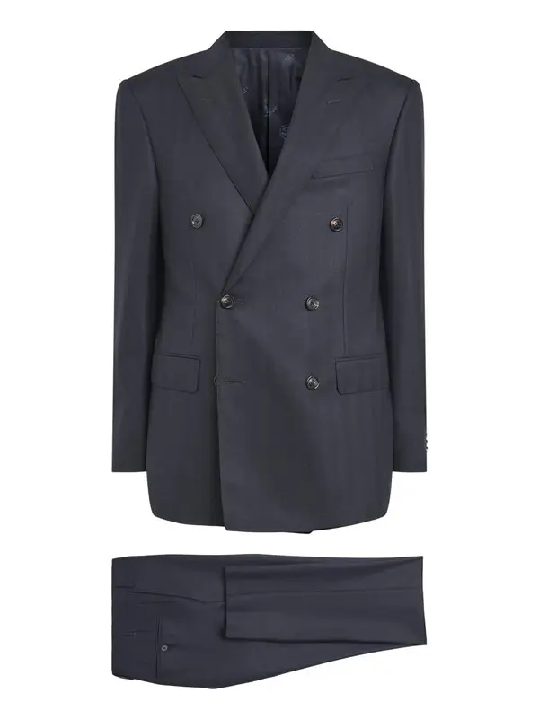 Corneliani Wool Herringbone 2-piece Suit - Navy