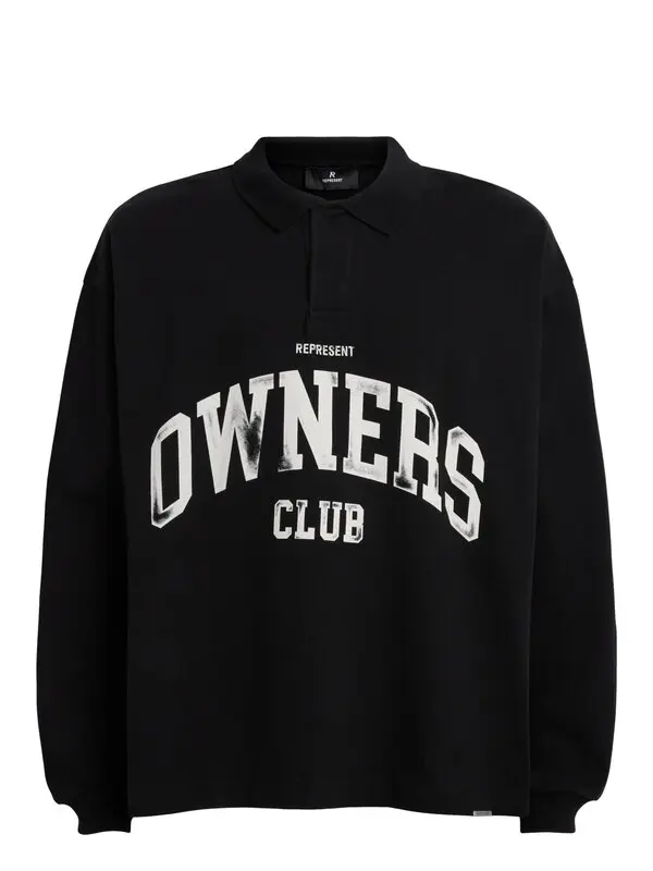 REPRESENT Cotton Owners Club Rugby Shirt - Black