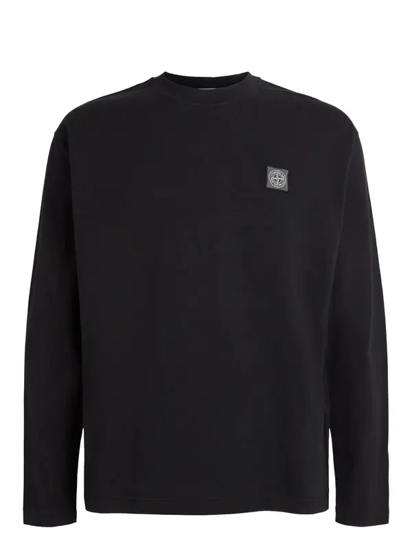 Stone Island Compass Slim Long-sleeve T-shirt - Black