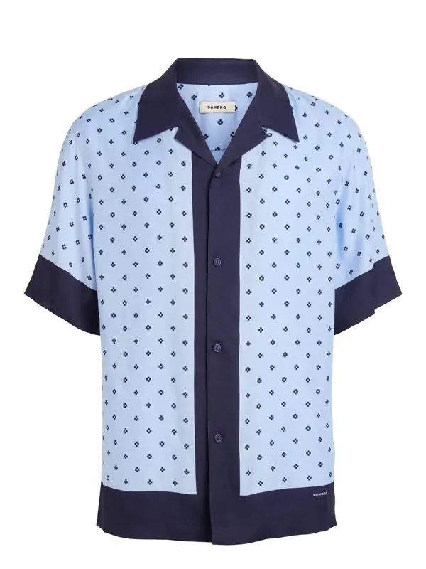 Sandro Micro-cross Print Shirt - Blue