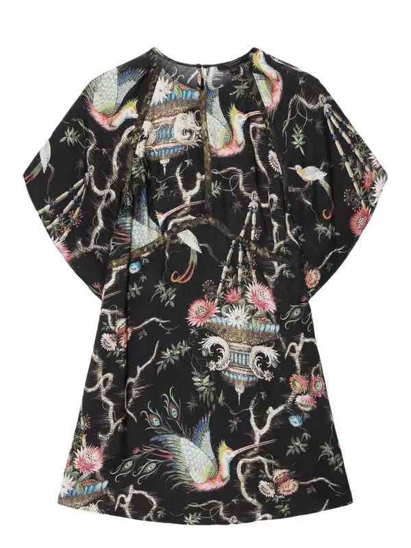 ALLSAINTS Xena Printed Mini T-shirt Dress - Black
