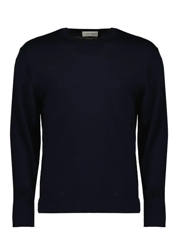 Officine Générale Crew Neck Long Sleeve Sweater - Navy