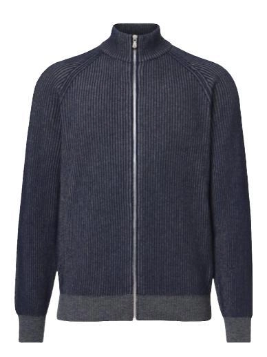 Brunello Cucinelli Ribbed-knit Zip-up Cashmere Sweater - Black