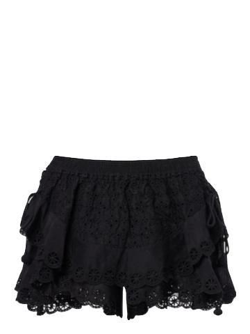 Isabel Marant Étoile Neis Cotton And Silk Shorts - Black