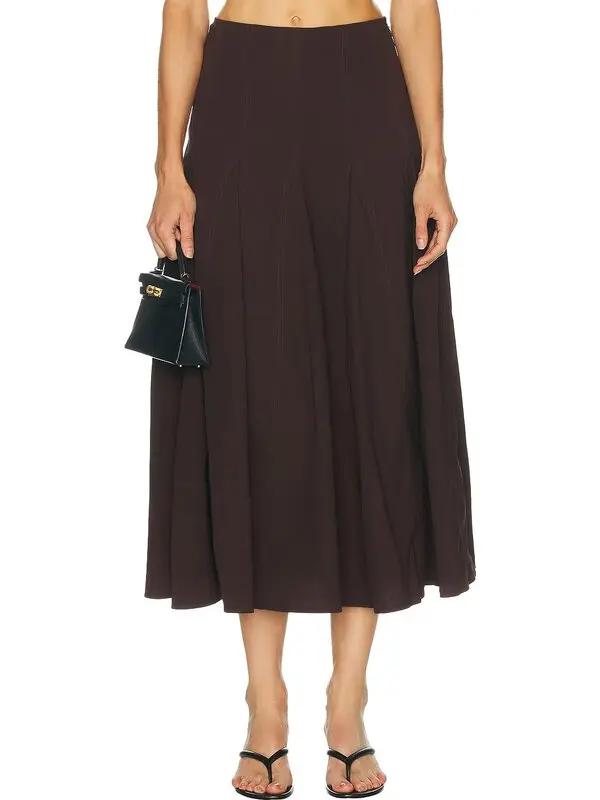 A.L.C. Tali Pleated Midi Skirt - Ganache