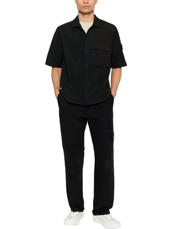Stone Island Logo-patch Short-sleeve Shirt - Black
