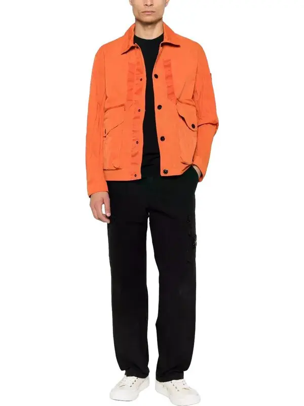Stone Island Logo-patch Shirt Jacket - Orange