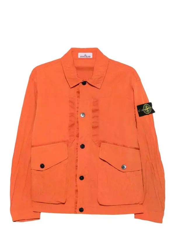 Stone Island Logo-patch Shirt Jacket - Orange