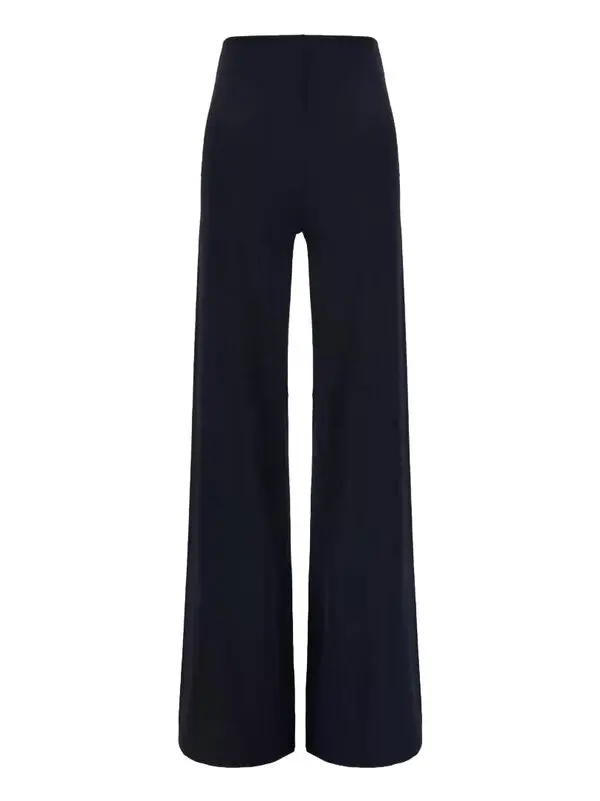 MAISON ANAMI Logo Plaque Wide-leg Trousers - Blue