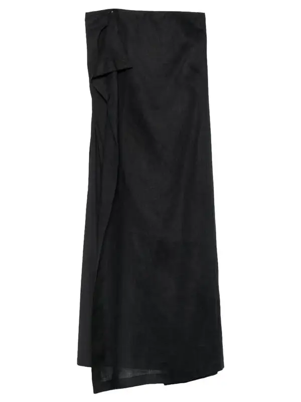 Liviana Conti Strapless Draped Asymmetric Dress - Black