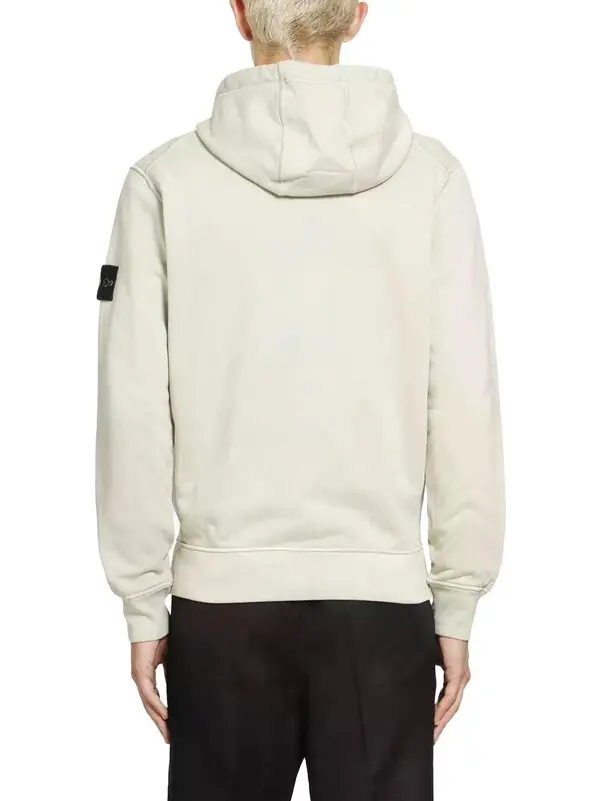 Stone Island Logo-patch Zip-up Hoodie - Neutrals