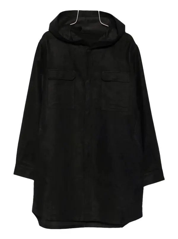 Rick Owens Hooded Coat - Black