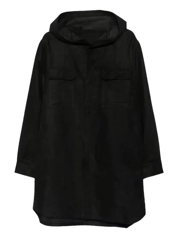 Rick Owens Hooded Coat - Black