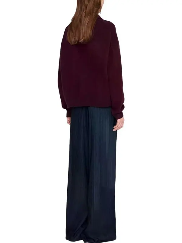 ANINE BING Cashmere Polo Collar Button-front Sweater - Red