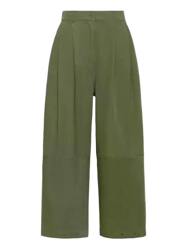 Max Mara Pleated Palazzo Pants - Green