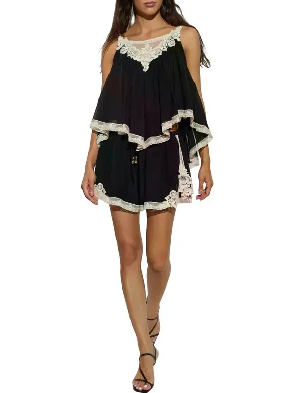 Zimmermann Lace-trimmed Drawstring Shorts - Black