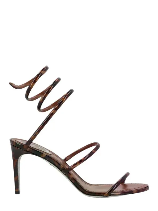 Rene Caovilla Cleo Tortoiseshell-effect Spiral Sandals - Brown
