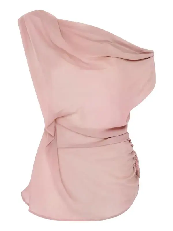 Paris Georgia One-shoulder Ruched Top - Pink