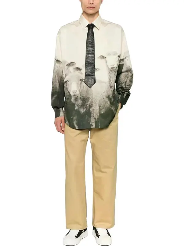 Moschino Logo-patch Pocket Trousers - Neutrals