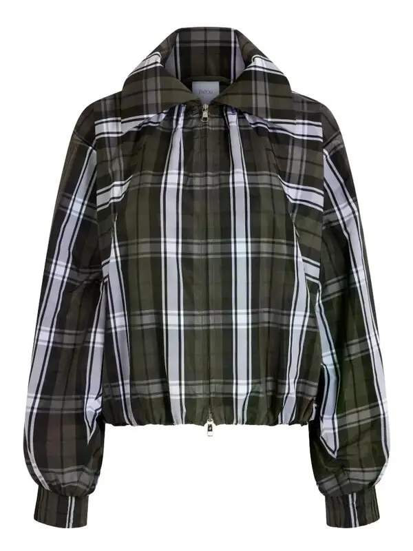 PATOU Check-print Zip-up Bomber Jacket - Brown