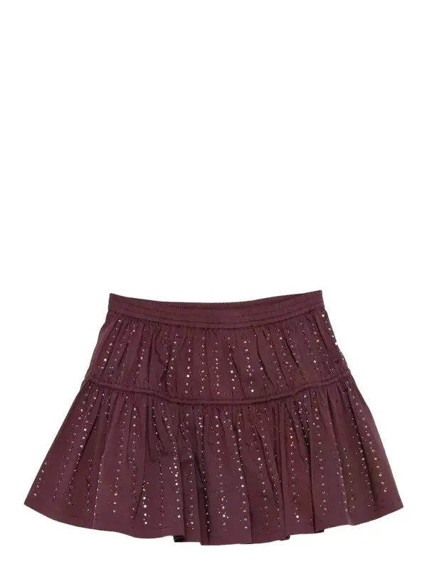 Maje Sequin-embellished Ruffled Mini Skirt - Red