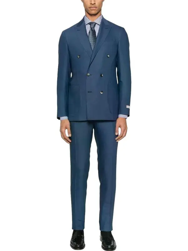 BARBA NAPOLI Striped-print Long-sleeve Shirt - Blue