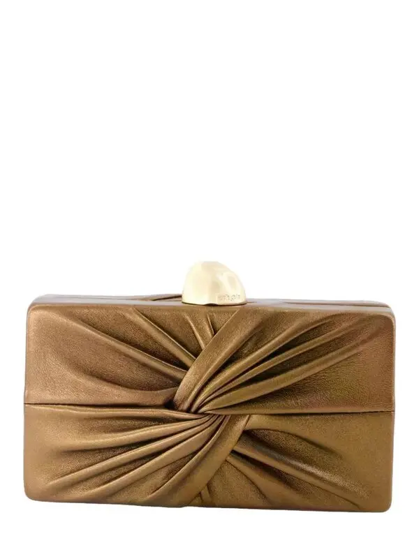 Cult Gaia Lisse Knotted Leather Clutch Bag - Brown