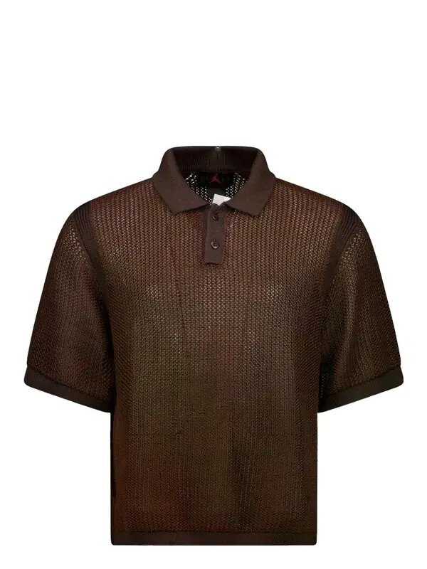 JORDAN Flight Open-knit Polo Shirt - Brown