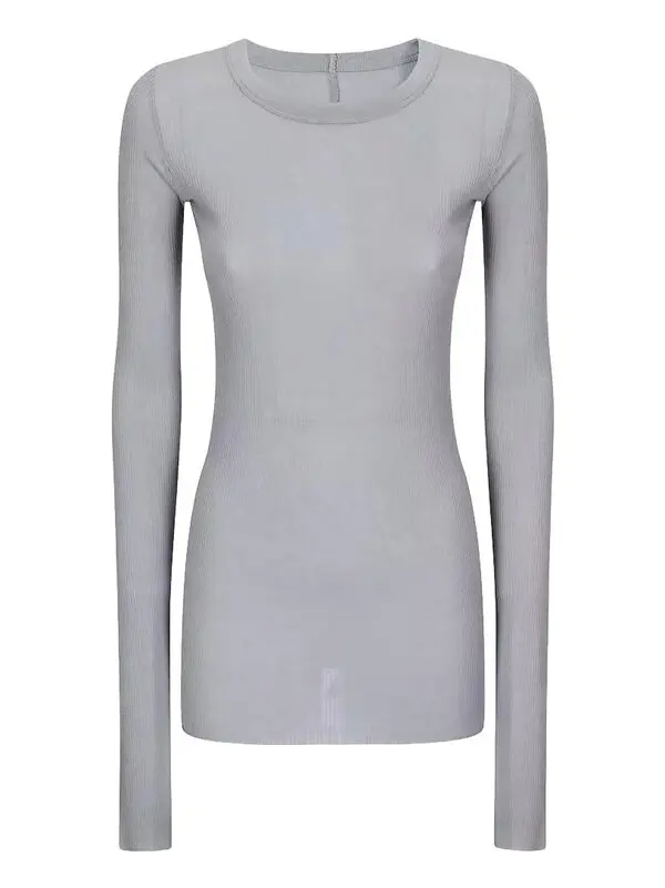 Rick Owens Ribbed Long Sleeve T-shirt - Grey