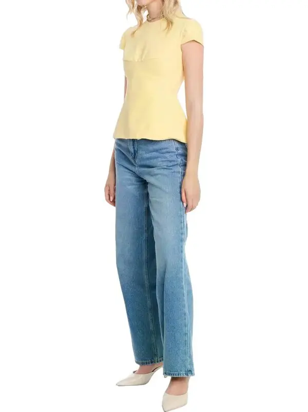 AXEL 113 Icon Peplum Hem Top - Yellow