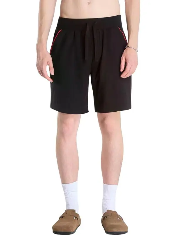 Hugo Noah Drawstring-waist Shorts With Logo Print - Black