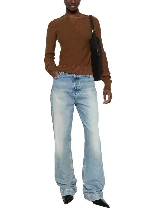 BASERANGE Ribbed-trim Sweater - Brown