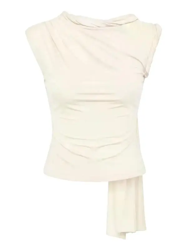 AXEL 113 Tiana Twisted Draped Sleeveless Top - Neutrals