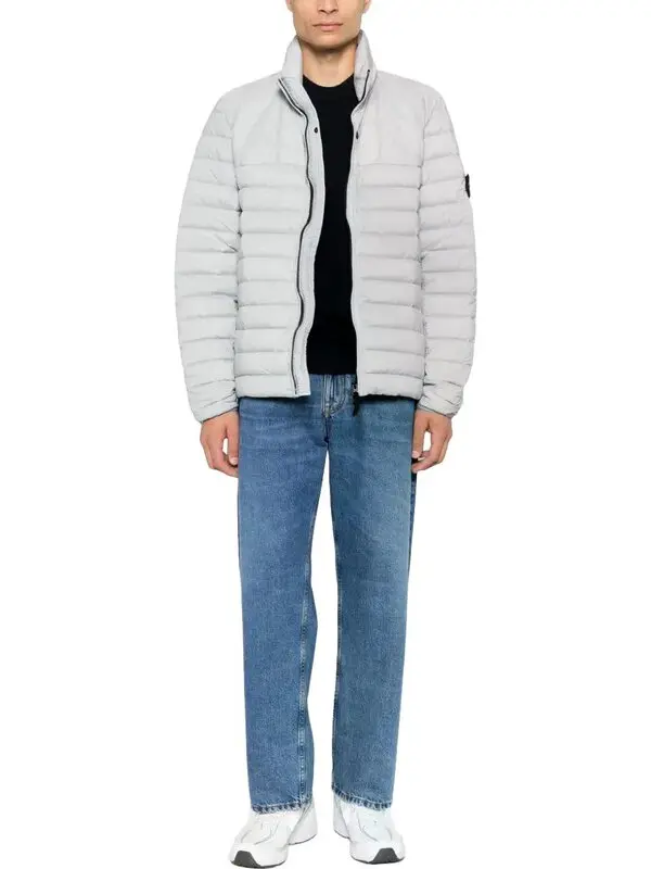 Stone Island Logo Patch Long Sleeve Sweater - Blue