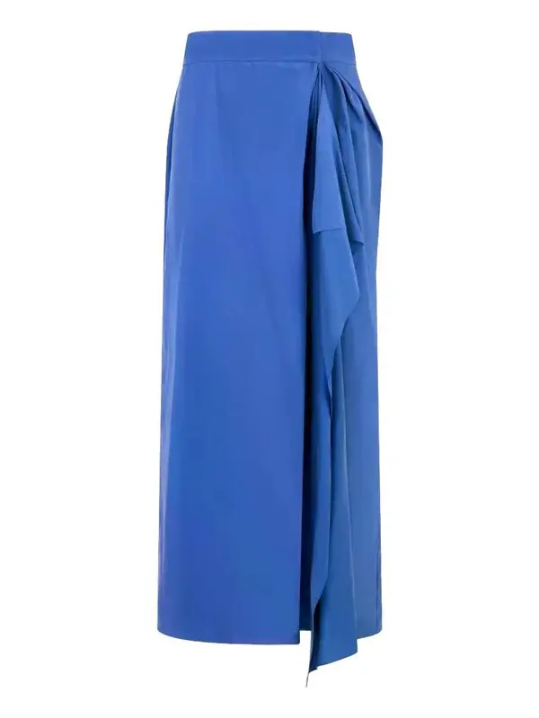 Alberta Ferretti Asymmetrical Draped Maxi Skirt - Blue