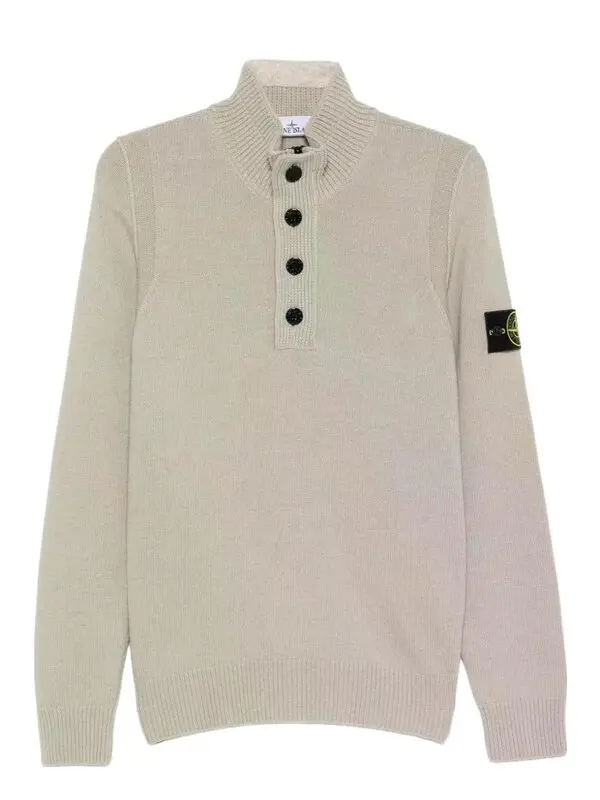 Stone Island Logo Patch High Neck Sweater - Neutrals