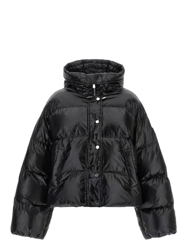 Pinko Quilted Puffer Jacket With Drawstring Hood - Black
