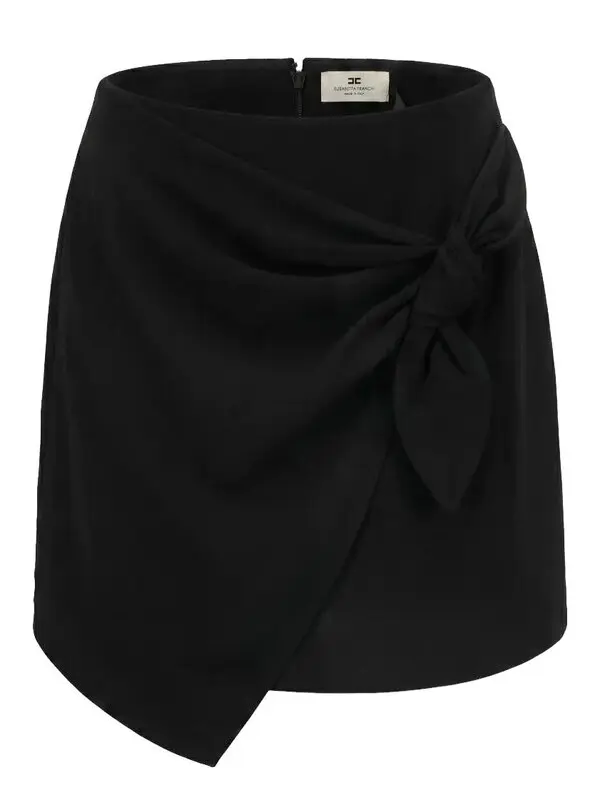 Elisabetta Franchi Knot-detail Asymmetric Skirt - Black